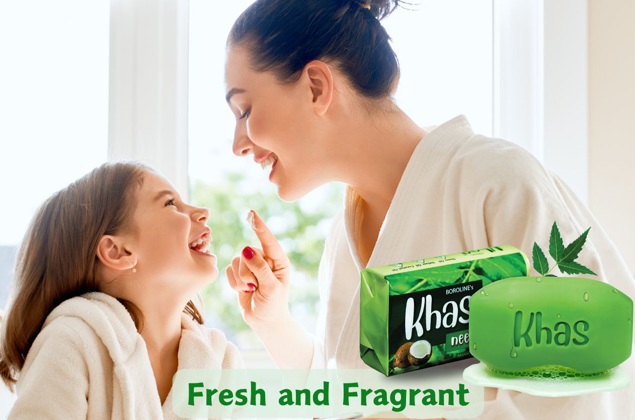 Buy Boroline's Khas Neem Soap with Neem, Vetiver & Coconut oil.